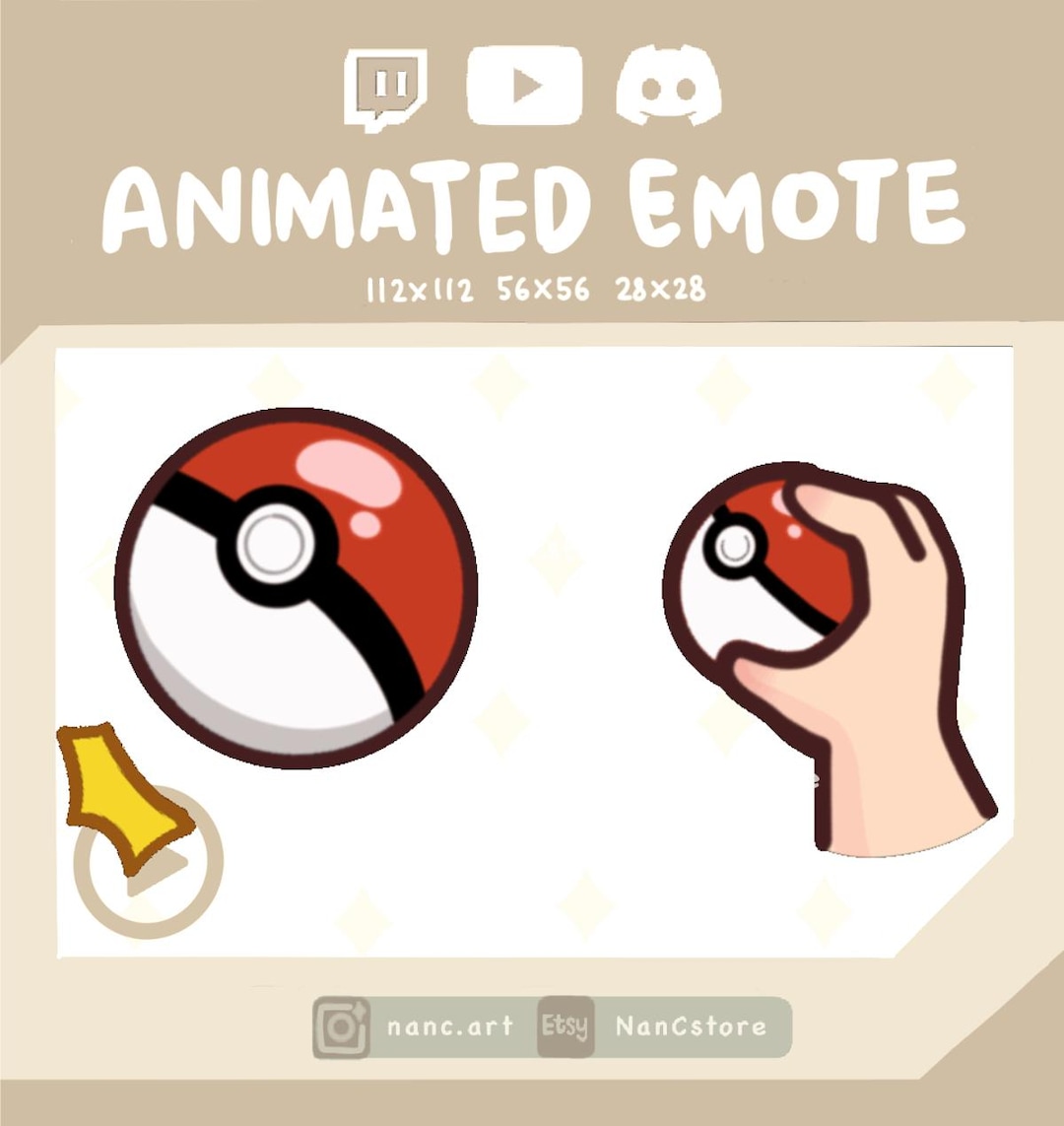 Throwing a Pokeball Animated Emote | Kawaii Pokemon Emoji for Streaming ...
