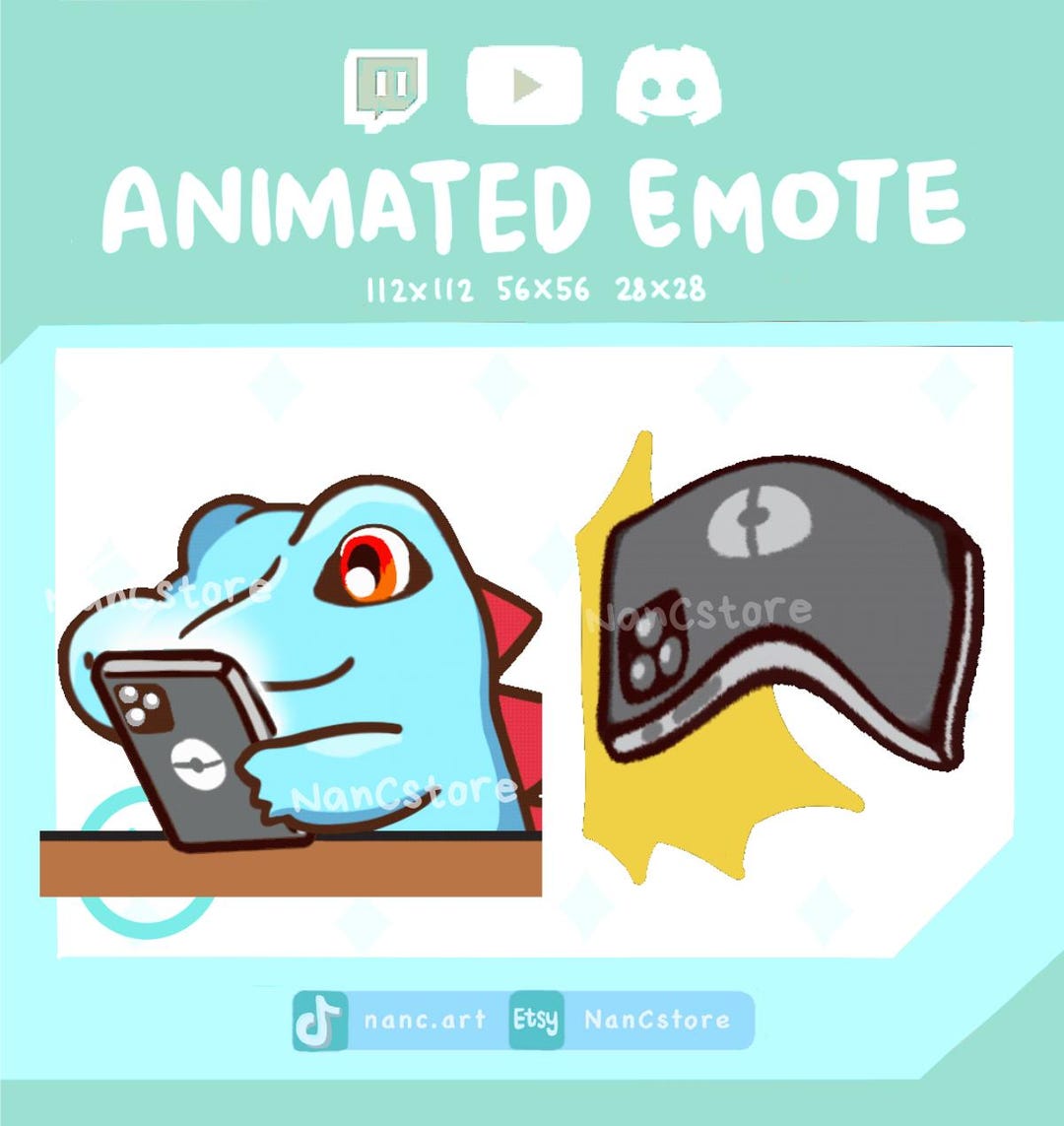 Angry Totodile Throwing Phone and Smashed Animated Emotes | Twitch ...
