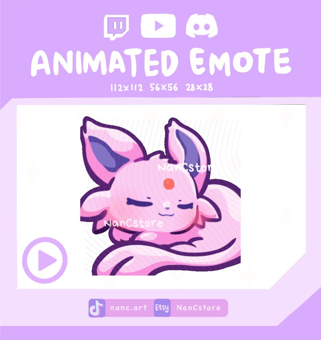 Espeon Serene Sleeping Animated Emote | Adorable Twitch & Discord Chat ...