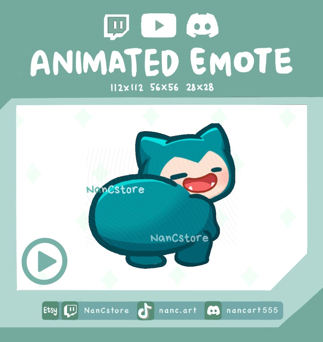 Twerk Snorlax Animated Emotes | Adorable Pokemon Streaming Emoji ...