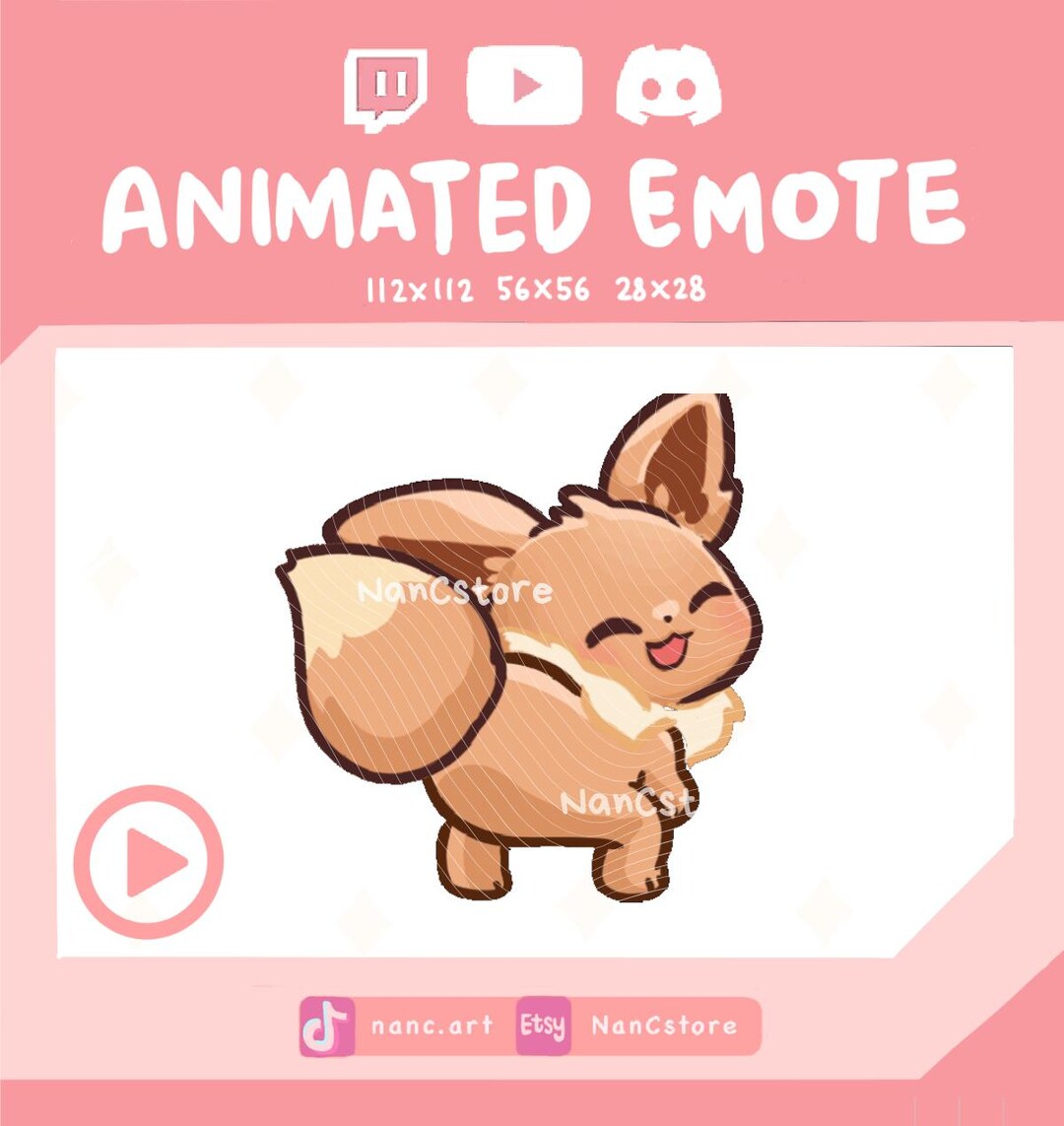 Twerk Eevee Animated Emotes | Adorable Pokemon Chat Streaming Emoji ...