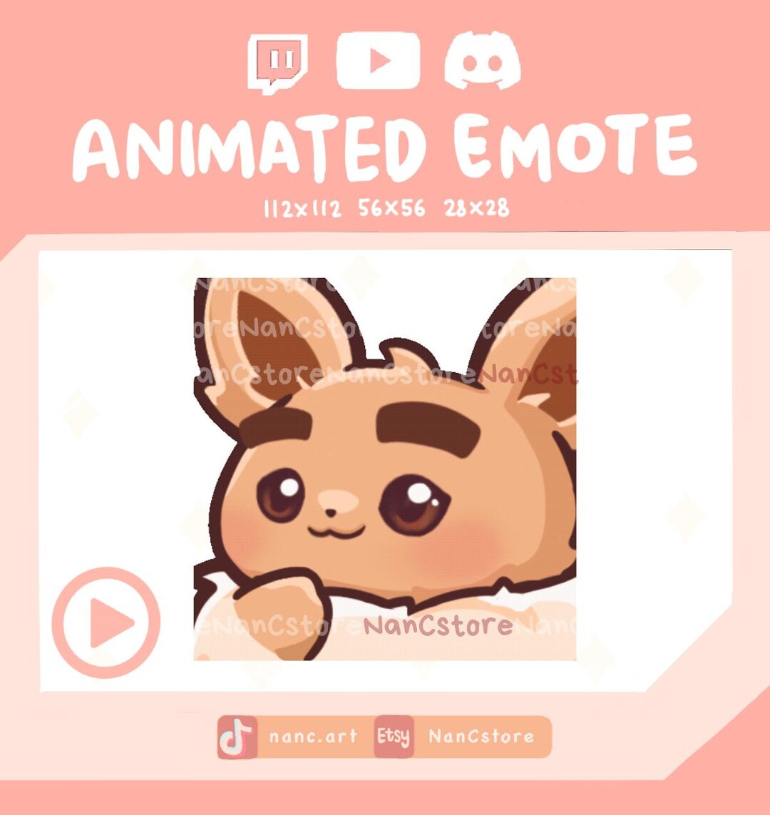 Animated Eevee Flirting With Thick Eyebrow Emotes | Chibi Pokemon ...