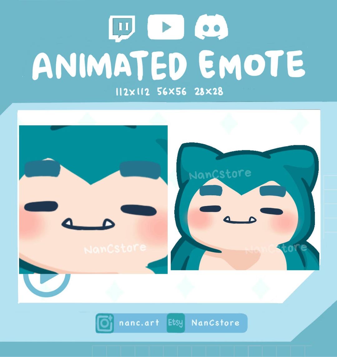 Animated Chill Snorlax Lifting Eyebrow Emotes | Chibi Snorlax | Twtich ...