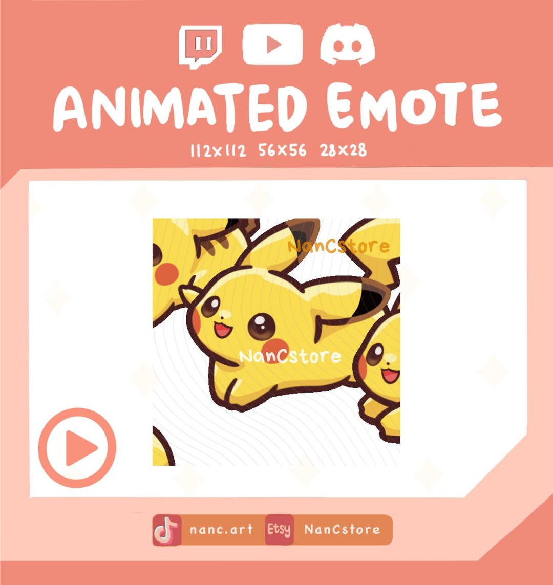 Animated RAID Pikachu Emotes | Cute Pokemon | Streaming Asset Twitch ...
