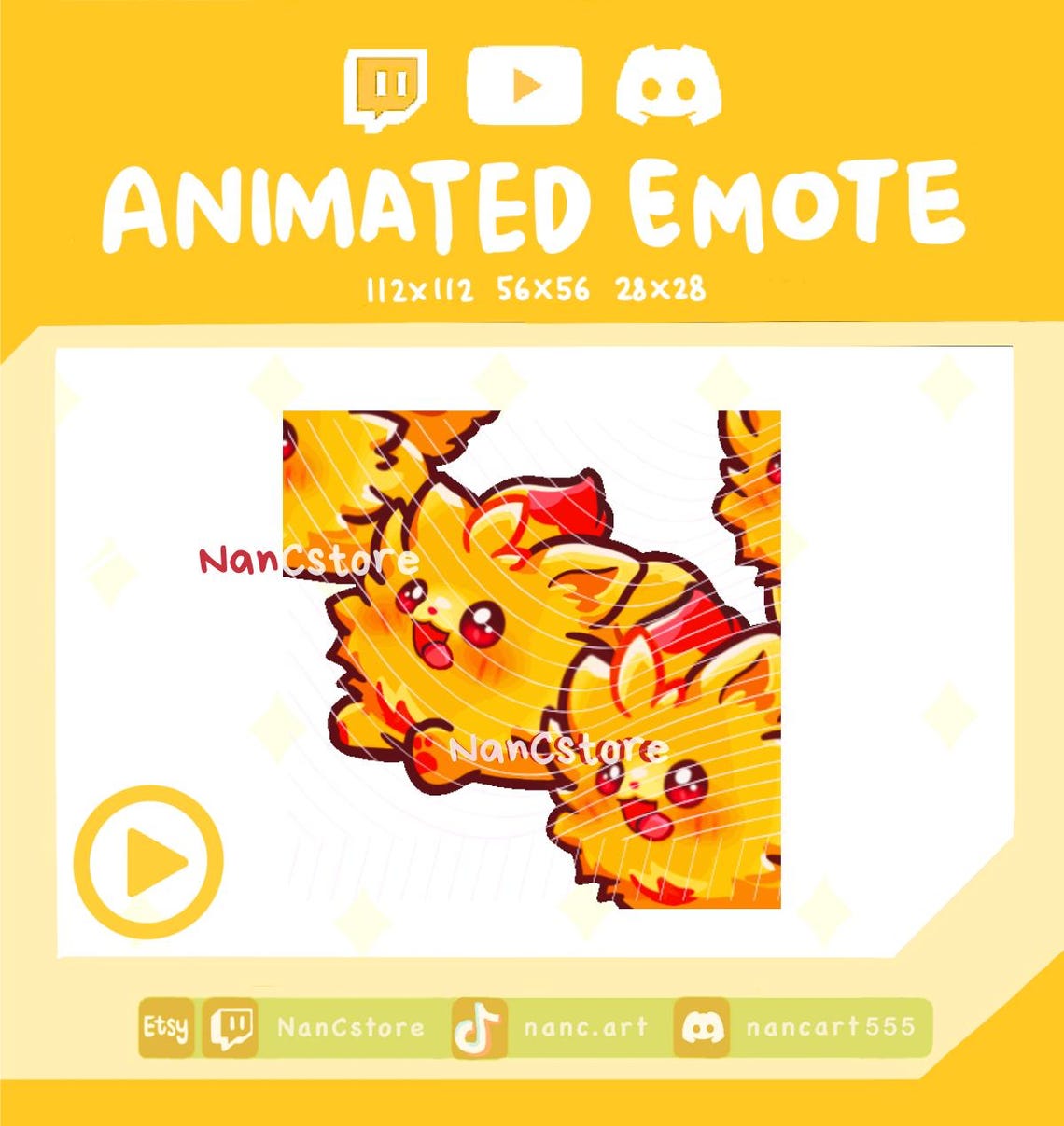 Animated Pombon RAID Emotes | Pokemon Streaming Asset Kawaii Emoji ...
