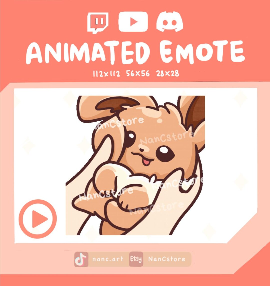Animated Squishy Eevee Emotes | Chibi Eeveelution Pokemon | Streaming ...