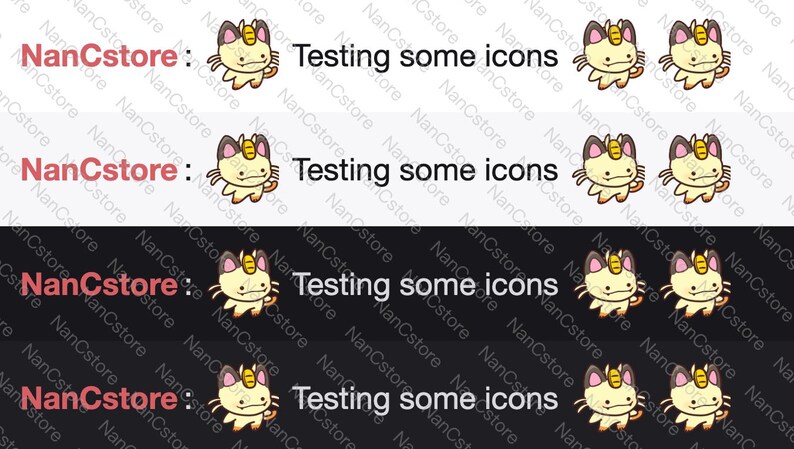 Animated Meowth Wiggle Dance Emotes | Kawaii Streaming Emoji Twitch ...