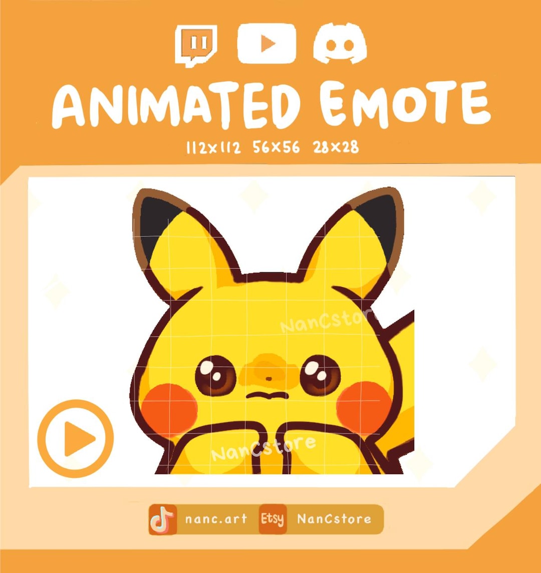 Animated Shy and Poor Pikachu Emotes | Chibi Pika | Funny Streaming ...