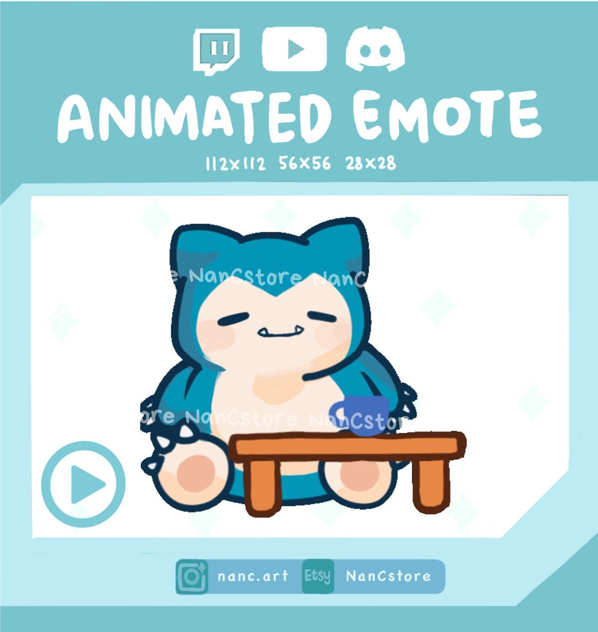 Animated Angry Snorlax Flipping Table Emotes | Chibi Pokemon | Cute ...