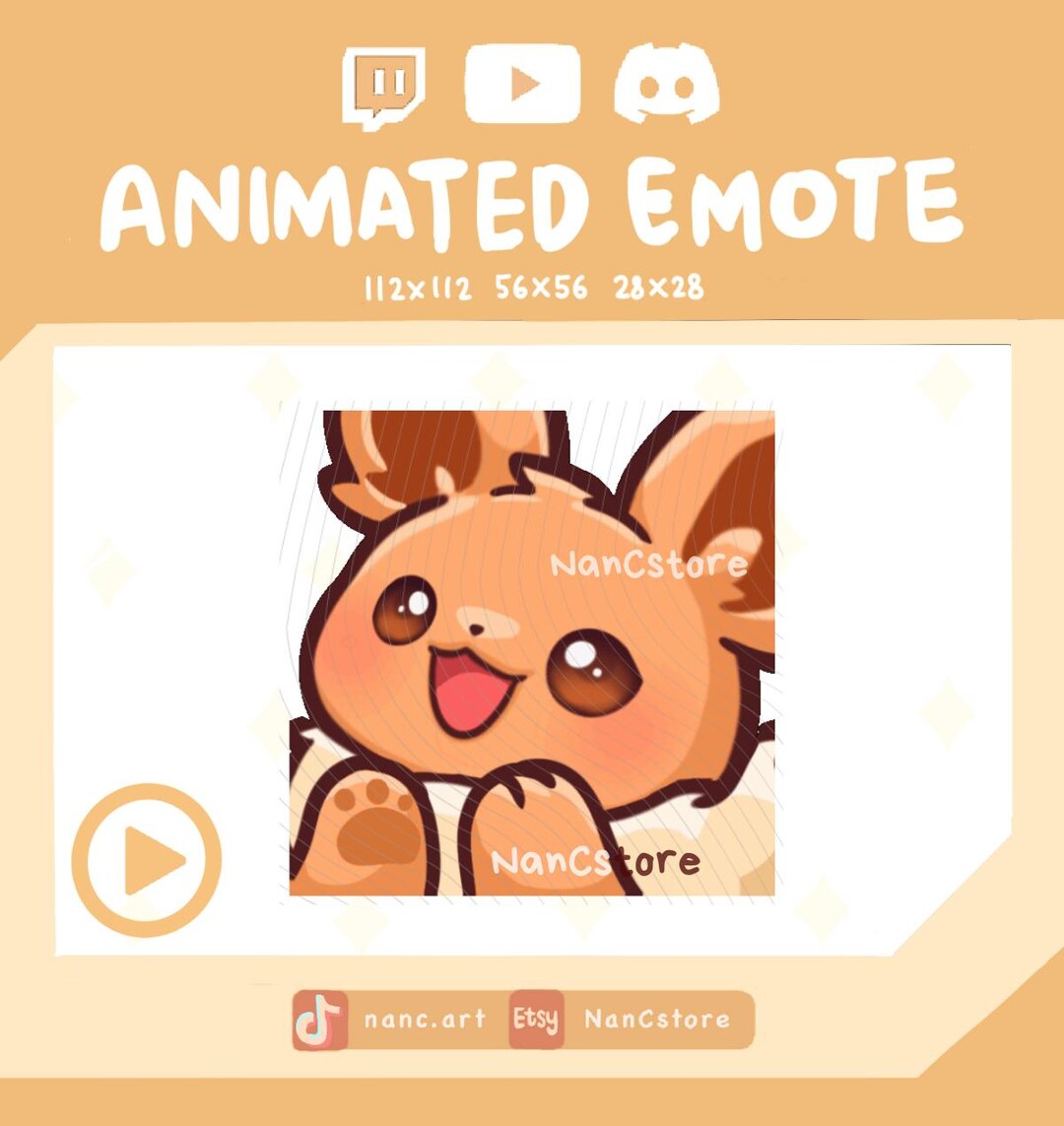 Excited Eevee Clapping Hand Animated Emotes | Cute Pokemon Emoji ...