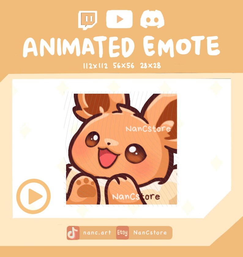 Excited Eevee Clapping Hand Animated Emotes | Cute Pokemon Emoji ...
