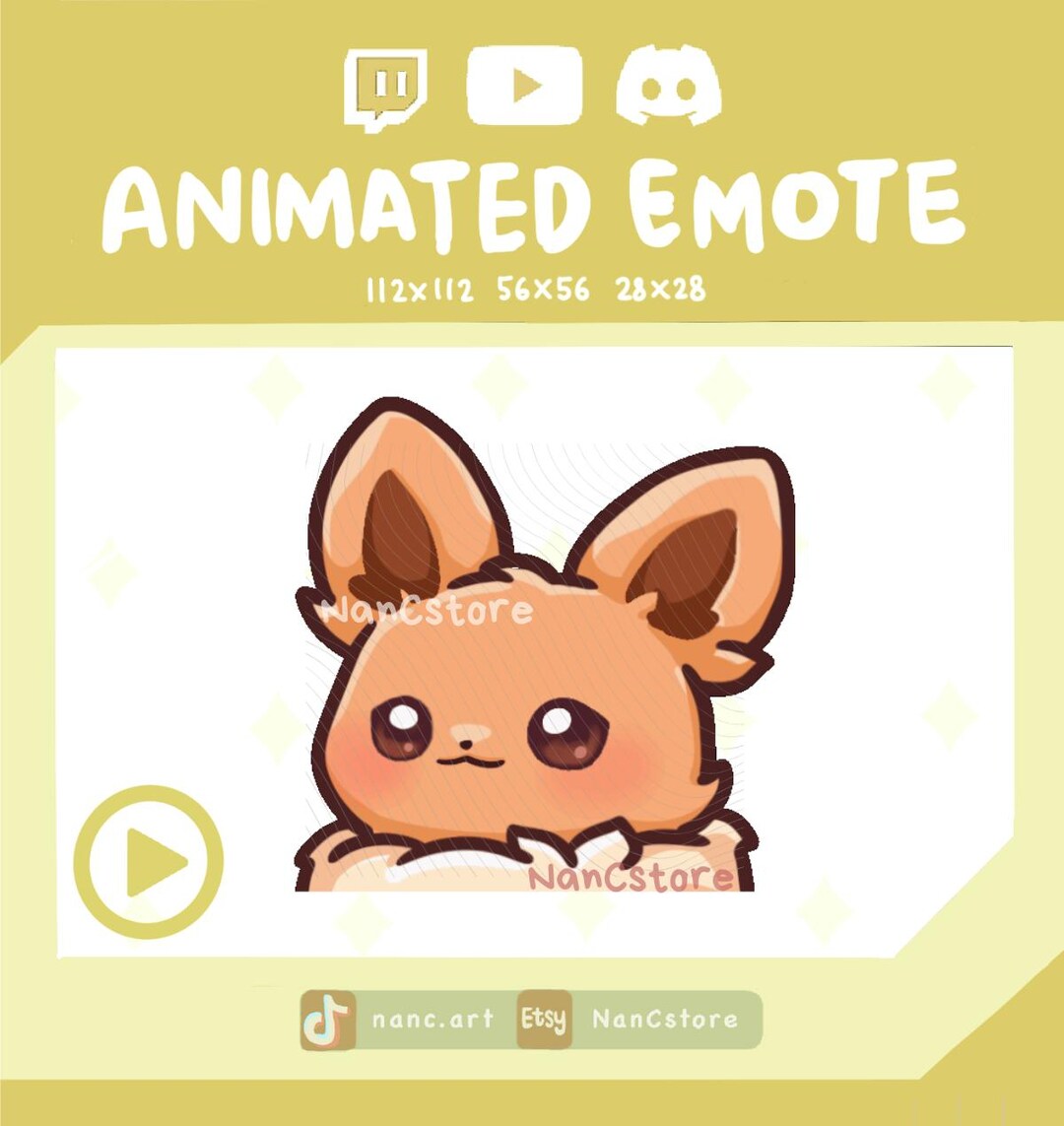 Eevee Shaking Head Animated Emote | Kawaii Pokemon Twitch Discord ...