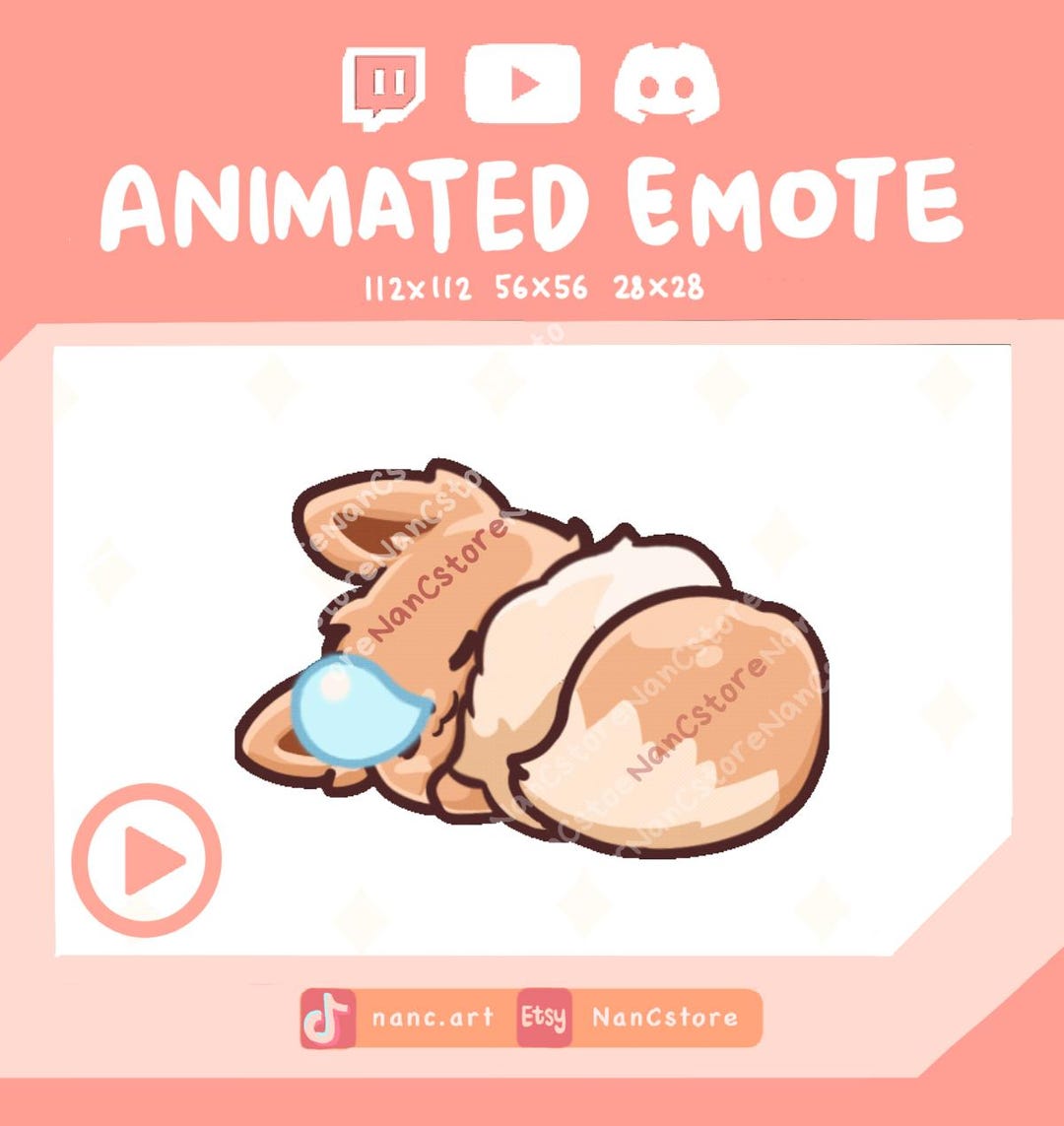 Chibi Eevee Sleeping and Snoring Animated Emote | Adorable Twitch ...