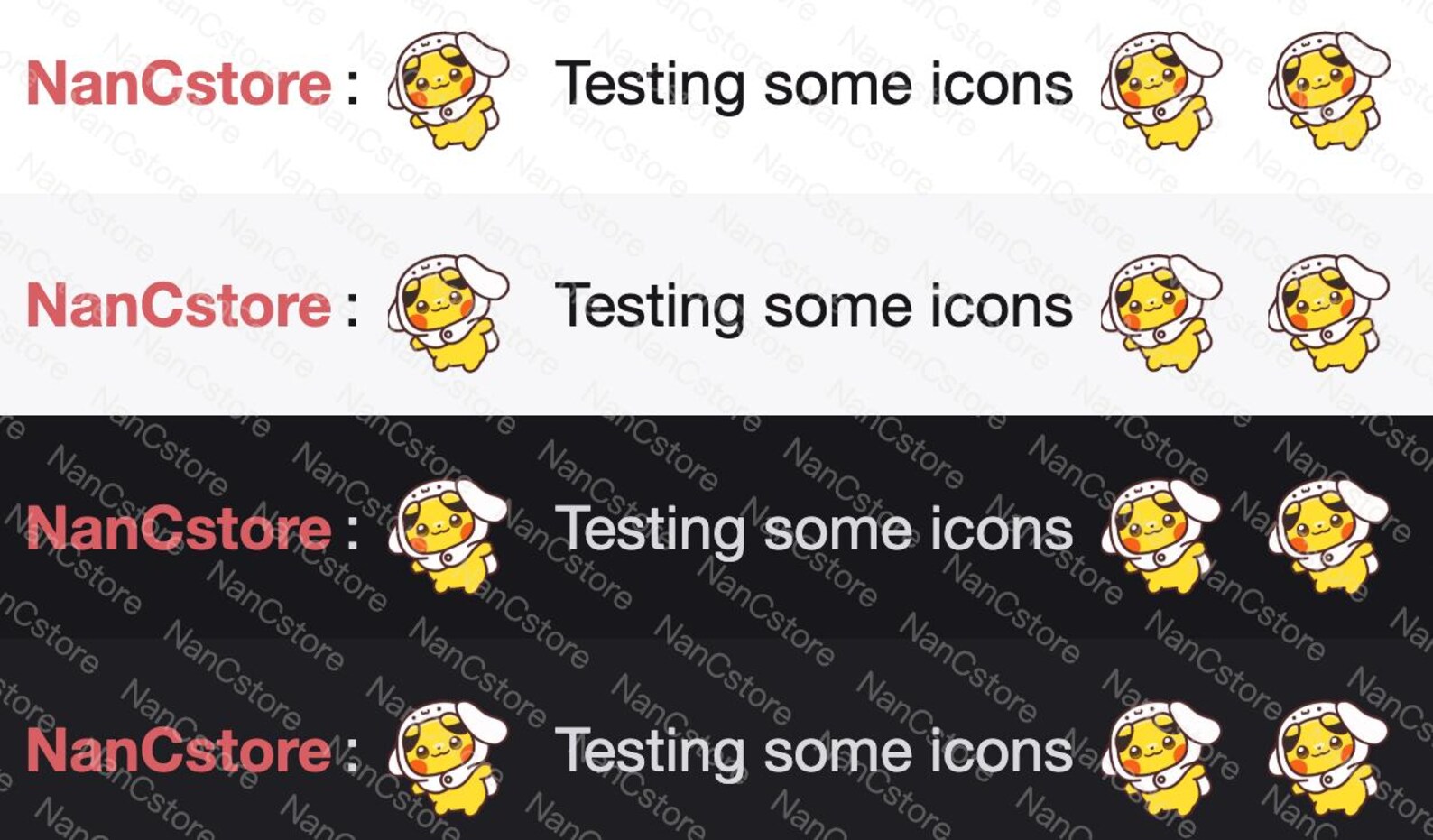 Kawaii Bunny Hat Pikachu Animated Emotes for Twitch and Discord | Spin ...