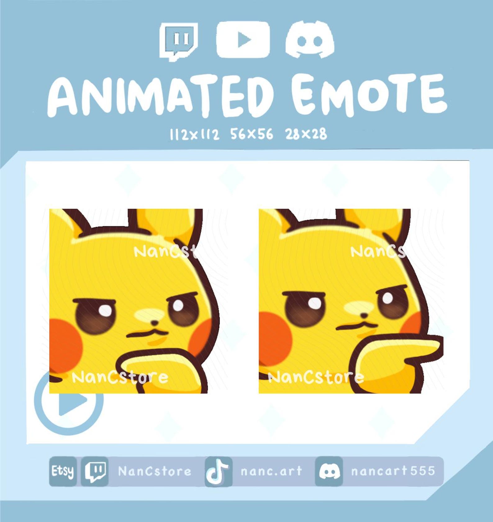 Mhmm Pikachu Animated Emotes | Mhm Pokemon | Twitch Discord Streaming ...