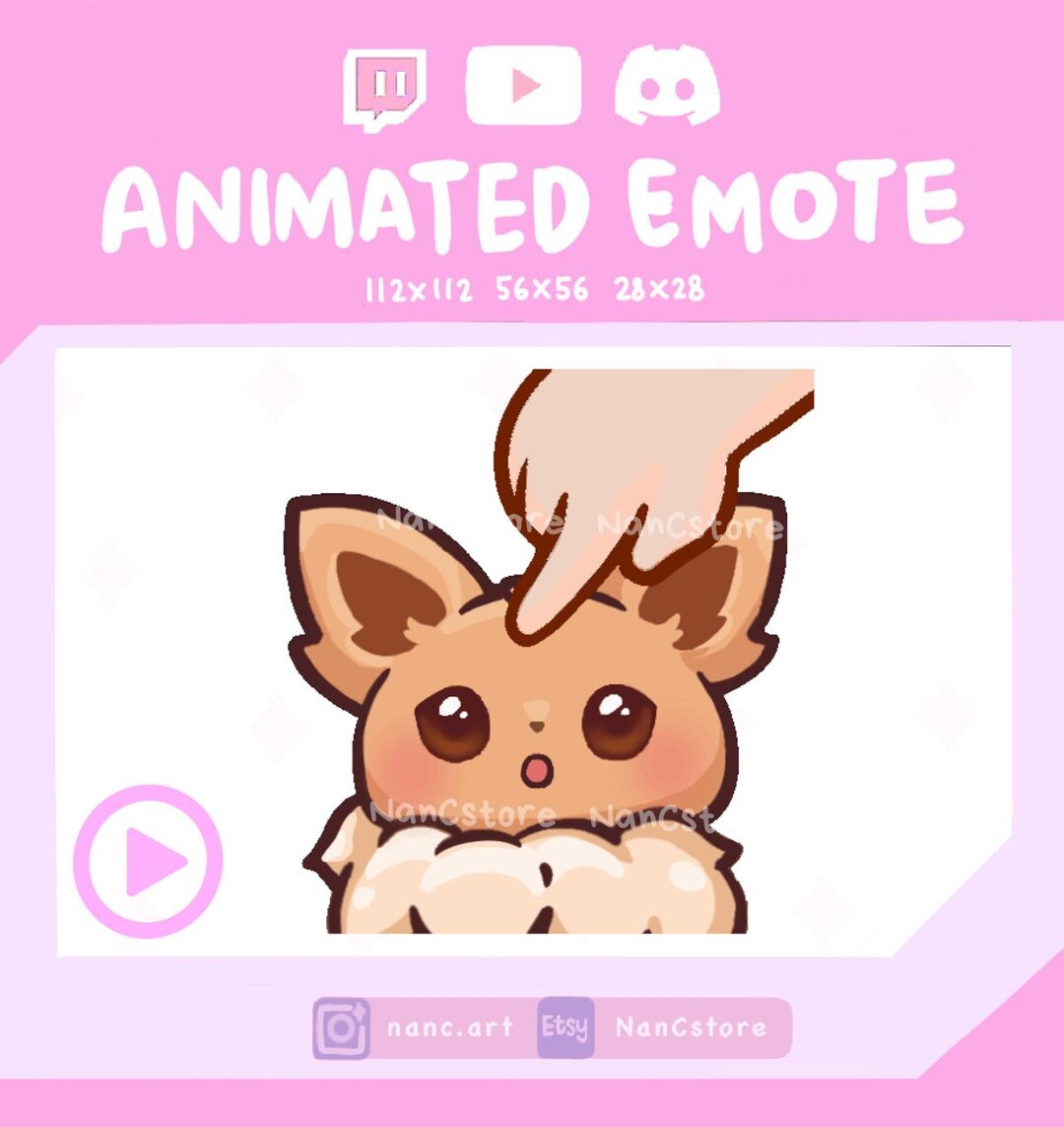 Animated Poke Cute Eevee Emotes | Adorable Streaming Emoji | Ready to ...