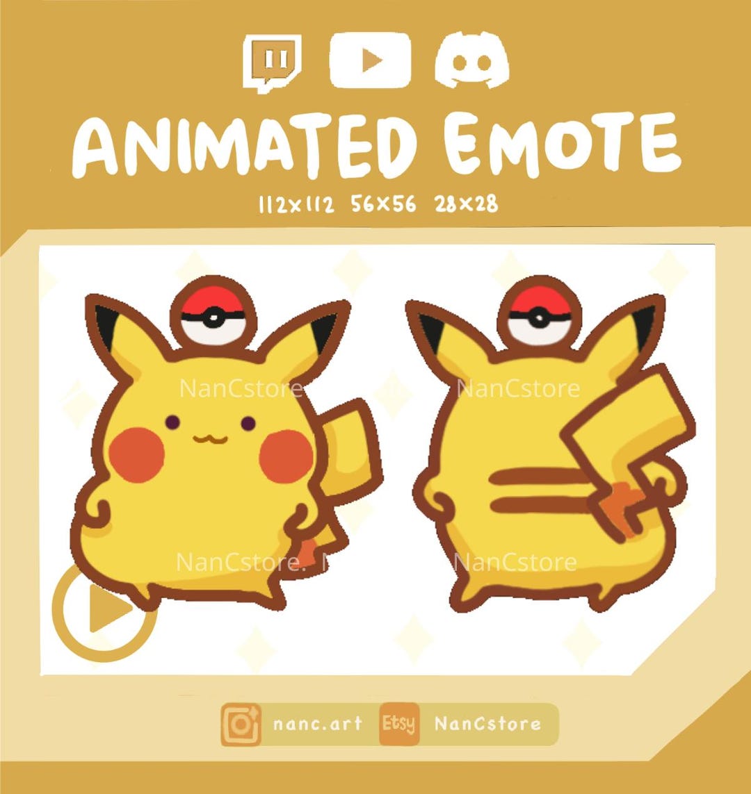 Animated Smol Pikachu Wiggle Dancing Emotes | Streaming Cartoon Emoji ...