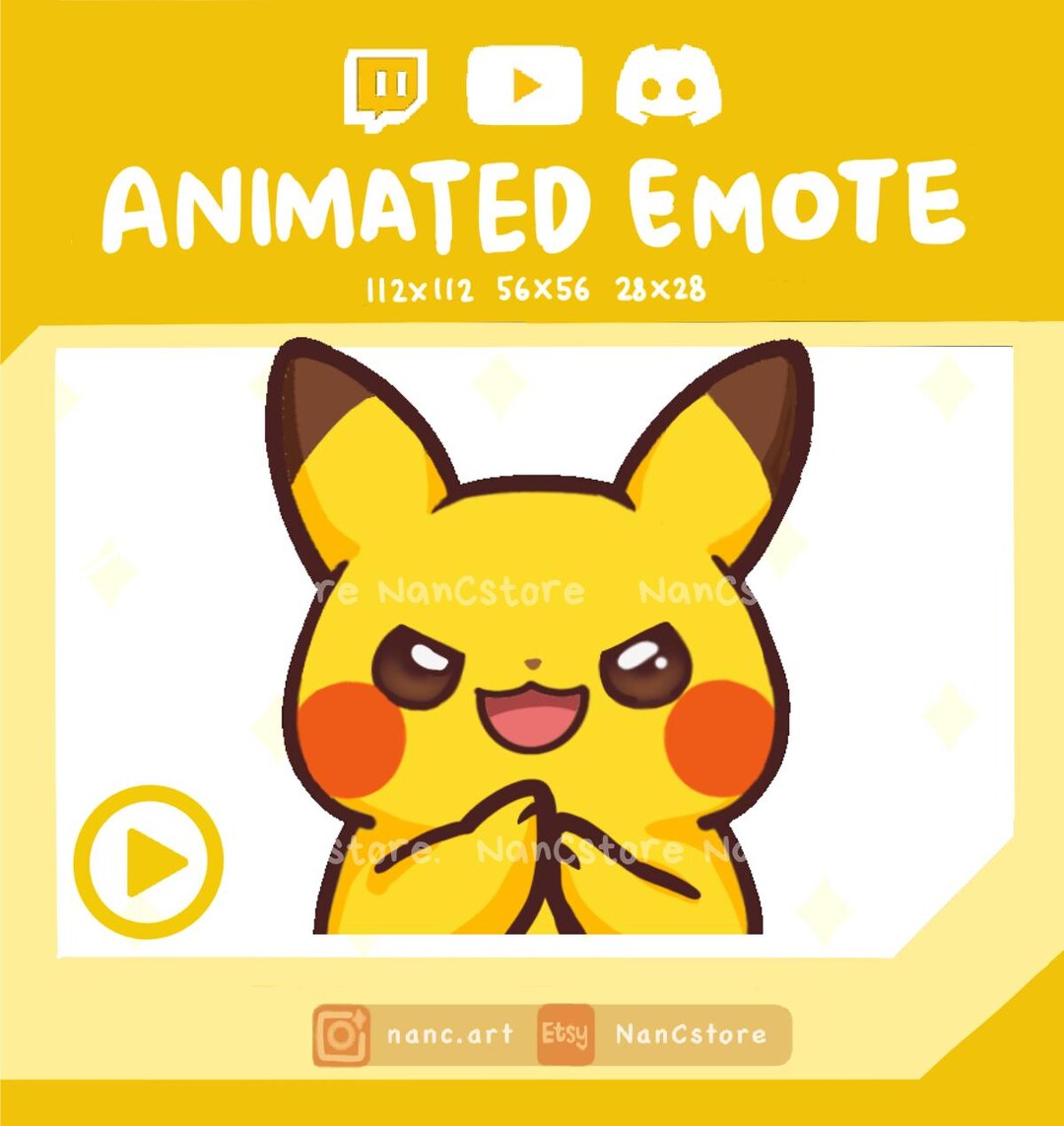 Animated Pikachu Scheming Evil Plan Emotes | Pokemon Funny Twitch ...
