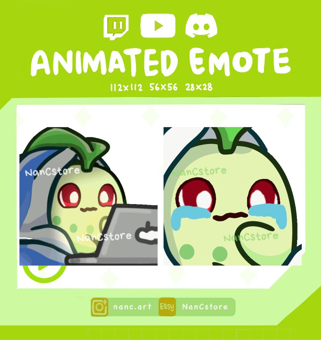 Chikorita Closing Laptop N Cry Animated Emotes | Twitch Discord Stream ...