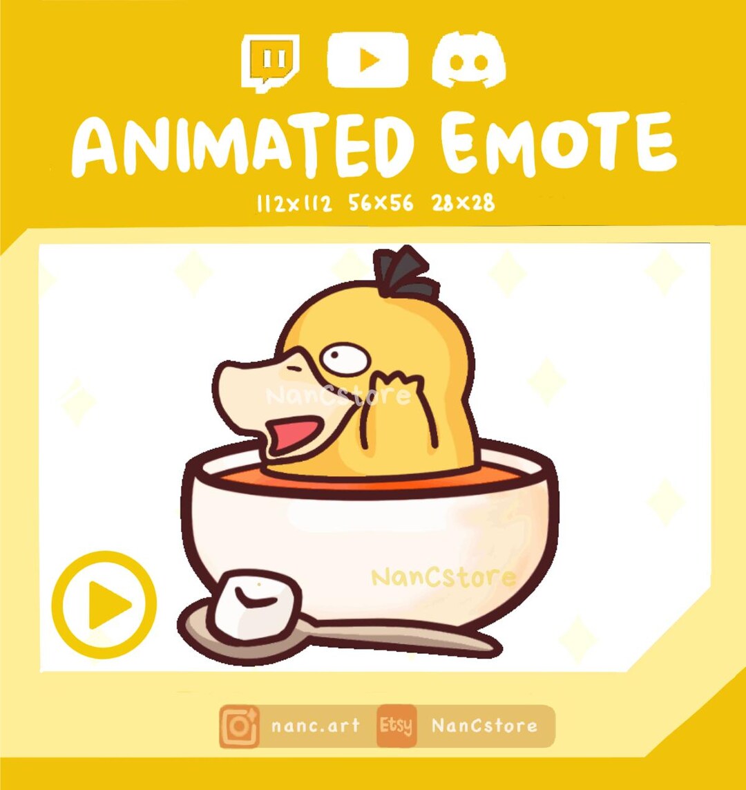 Animated Silly Psyduck Spinning in Tea Cup Emotes | Chibi Pokemon ...