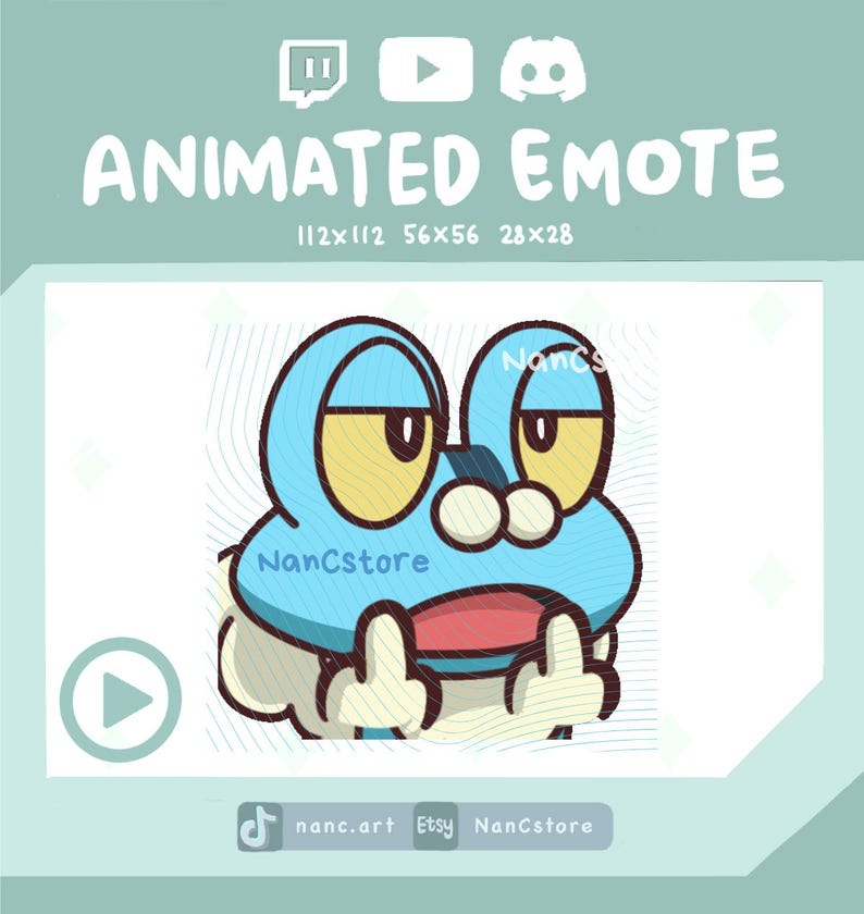 Angry Middle Finger Froakie Animated Emote | Instant Download for ...