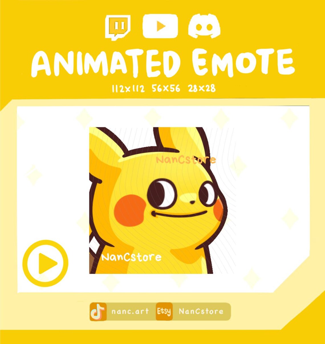 Side Eye Pikachu Animated Emotes | Cute Pokemon | Twitch Discord ...