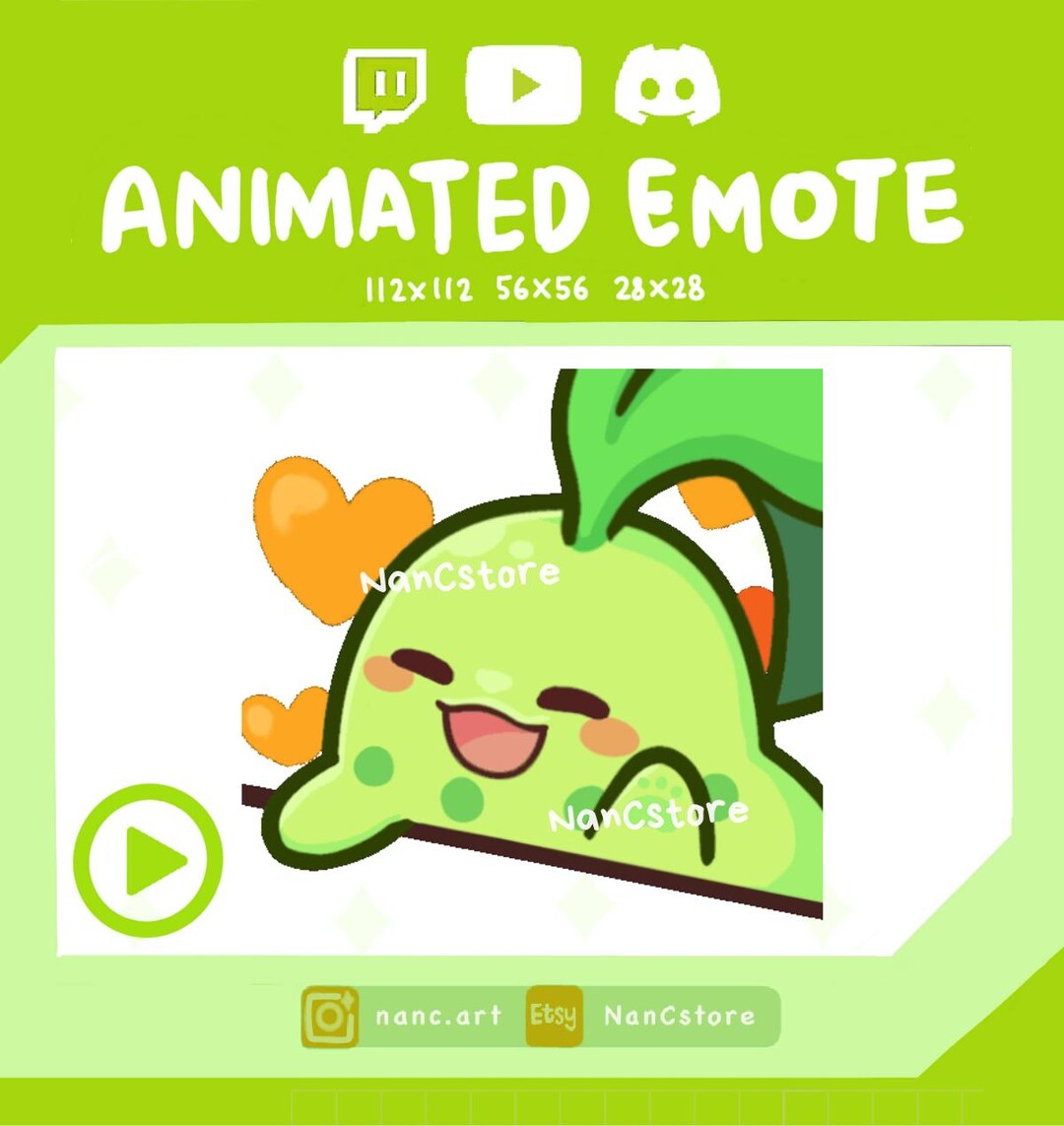 Animated Chikorita Table Banging Emotes | Kawaii Pokemon | Twitch ...