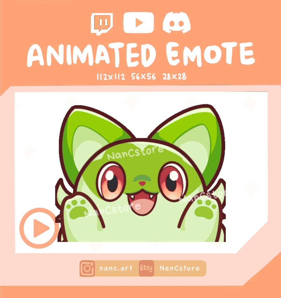 Cute Sprigatito Pop-up Emotes for Twitch & Discord | Fun Animated ...