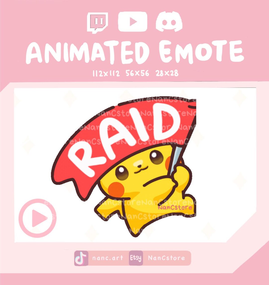 Pikachu Waving Flag Animated Emotes | Chibi Pokemon | Twitch Discord ...