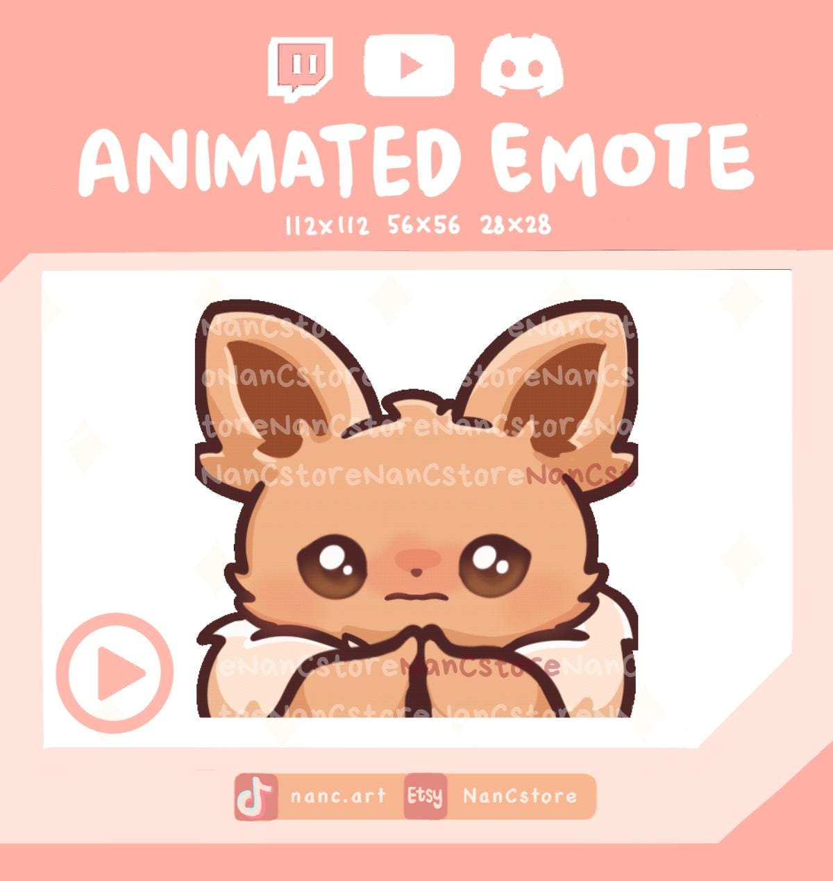 Animated Shy and Poor Eevee Pleading Emotes | Chibi Pokemon | Funny ...