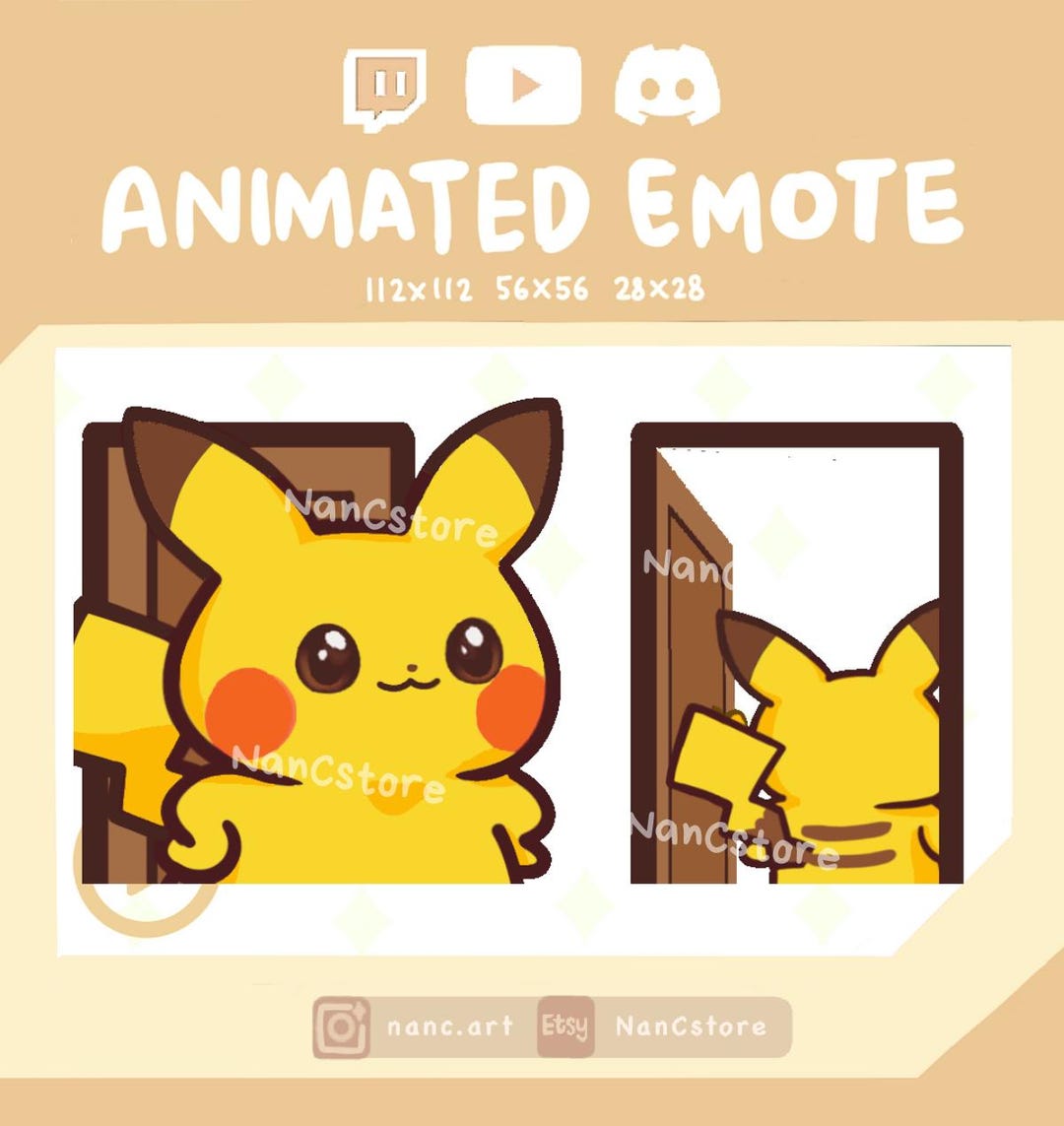 Animated Pikachu Walk Out of Door Emotes | Adorable Twitch Discord ...