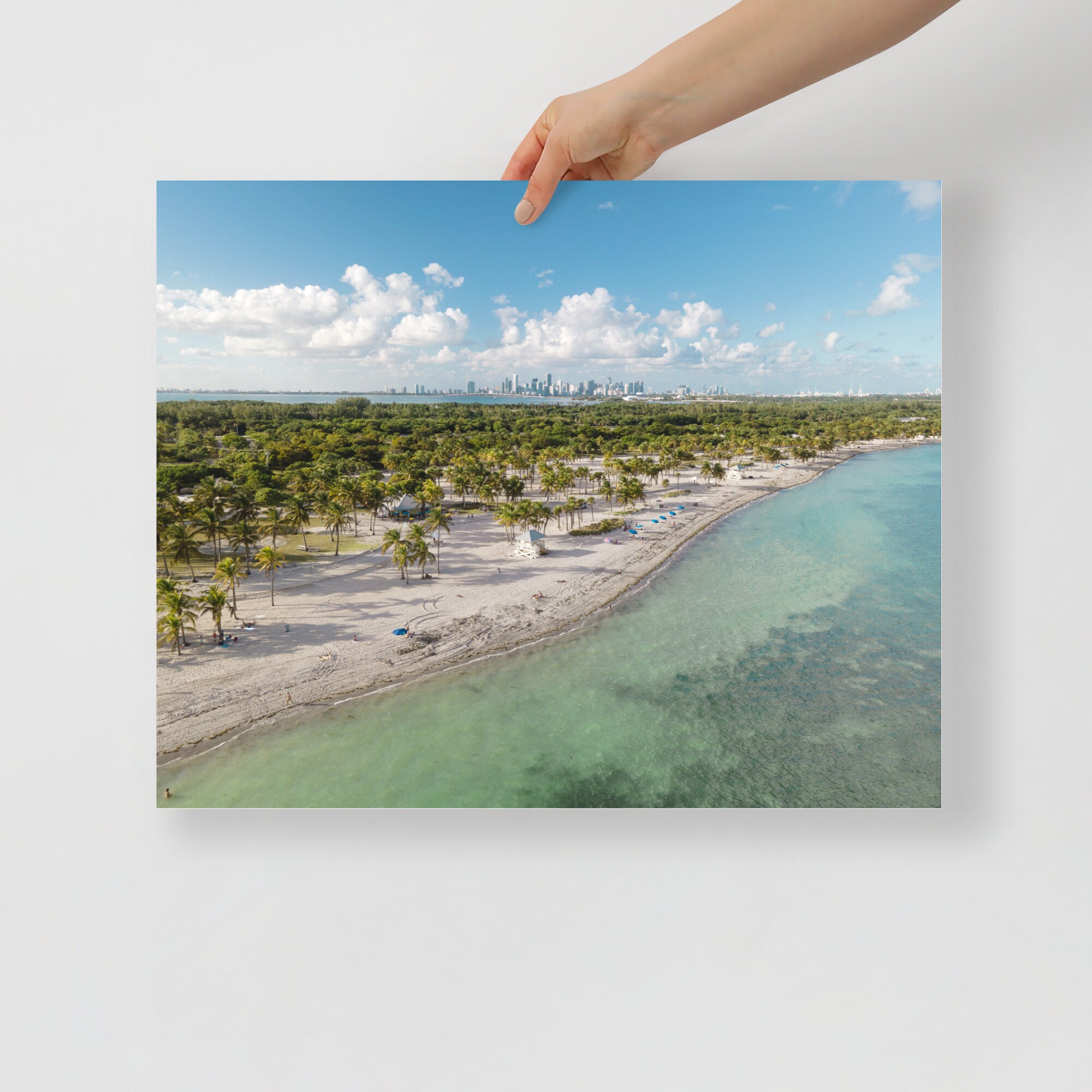 Key Biscayne Beach Poster | Crandon Park Paradise Aerial Print | Miami ...
