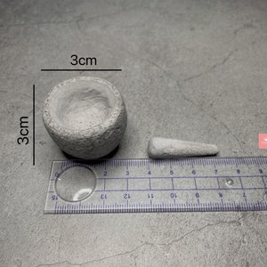 Real Miniature Mortar and Pestle One Set for Cook Real Tiny Food and ...