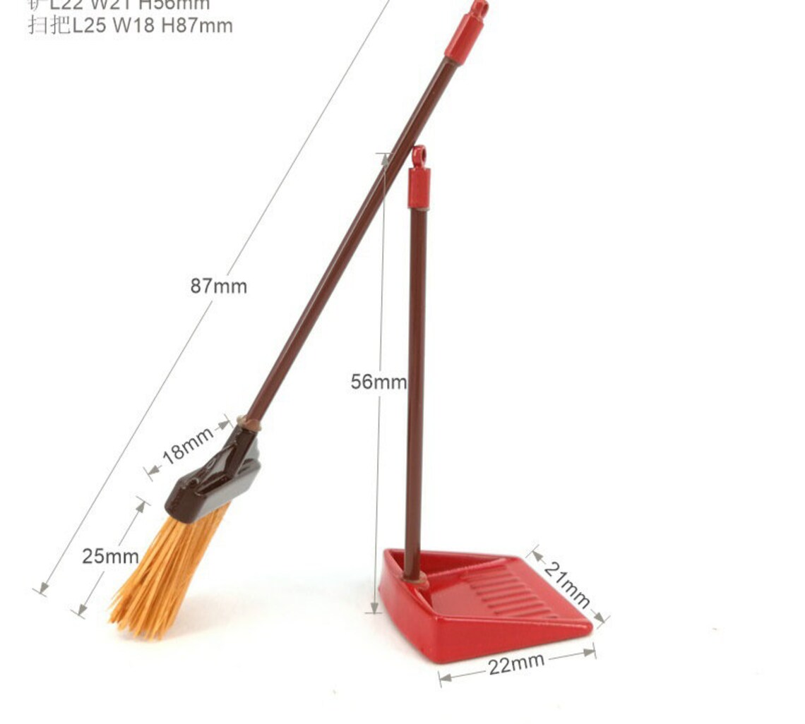 Real Miniature Cleaning Tools Broom and Shovel Can Clean Your Miniature ...
