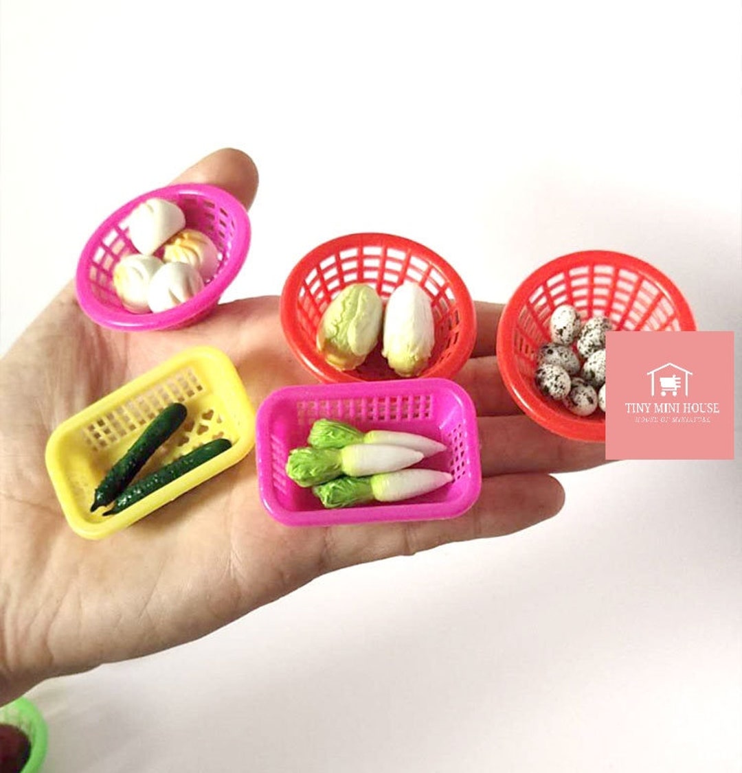 Real Miniature Cooking Food Washing Basket for Dollhouse Kitchen or ...
