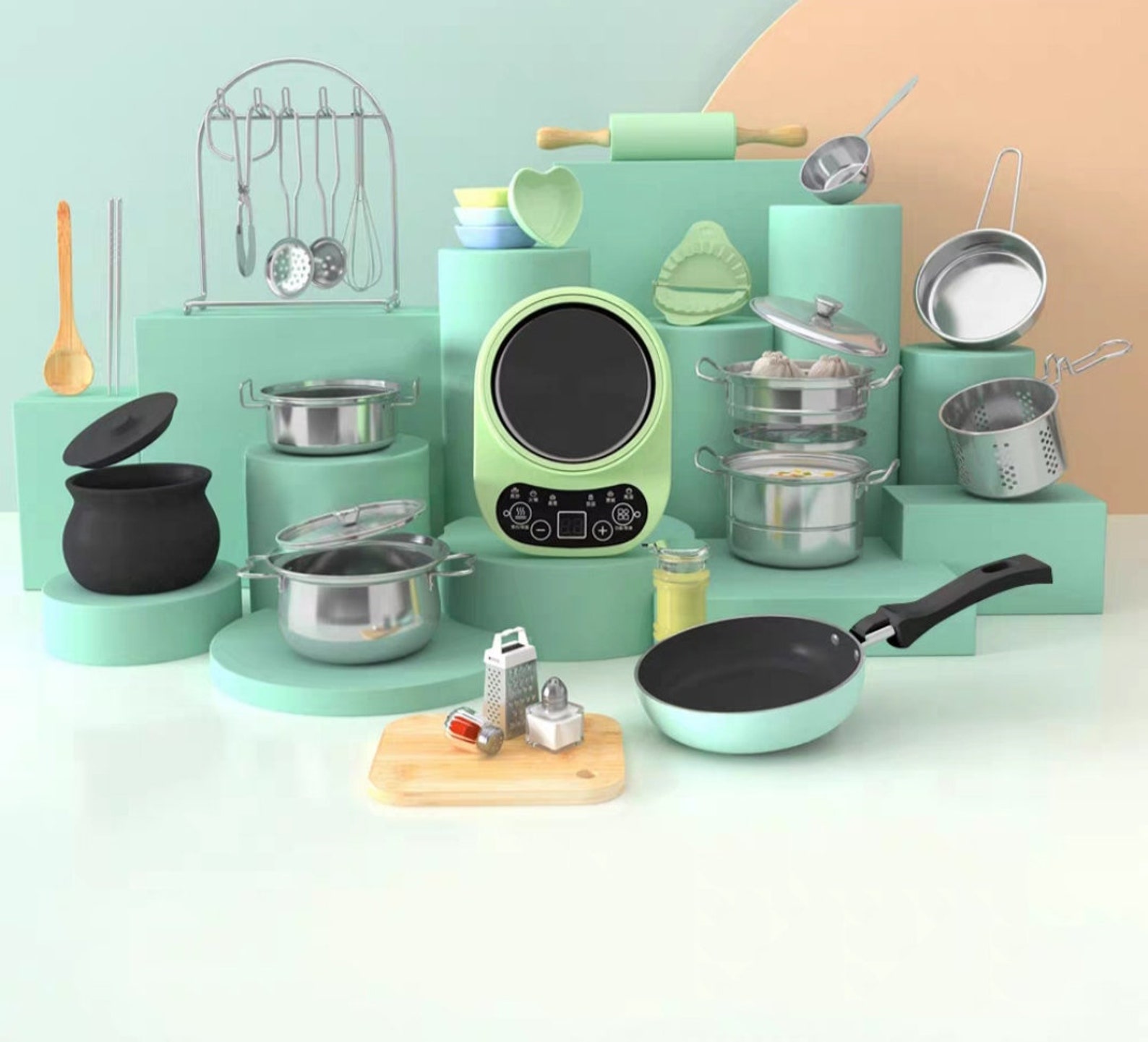 Real Mini Kitchen Set: Kids Cooking Role Play - Etsy