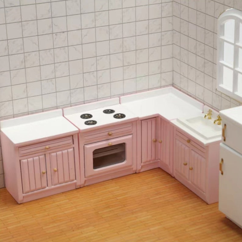 1:12 Scale Dollhouse Wooden Kitchen Set - Etsy