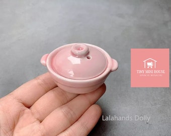 Real Miniature Cooking: Mini Ceramic Pot for Cook Tiny Food or - Etsy
