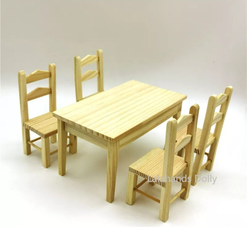 Miniature Dining Table and Chair for Dollhouse Miniature and - Etsy