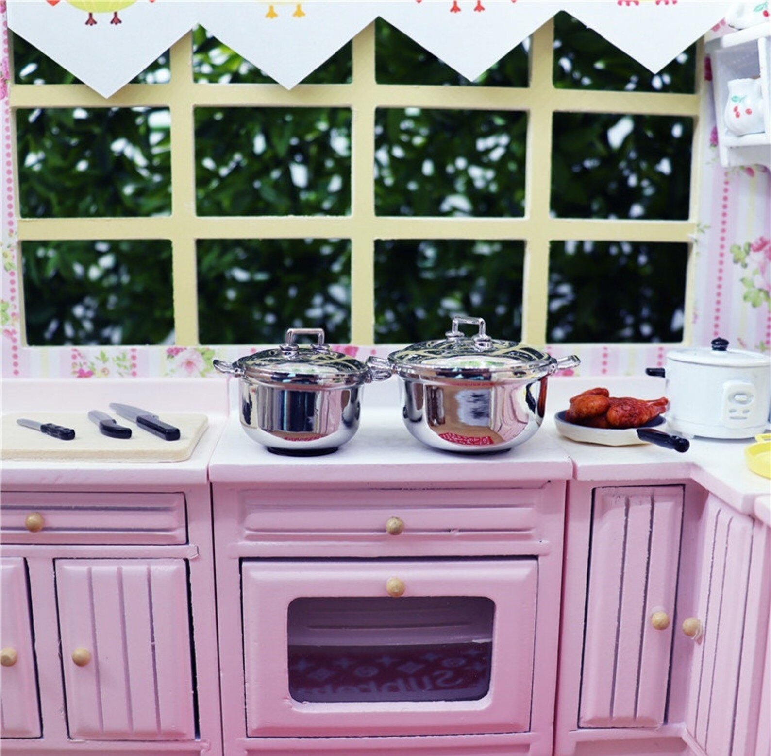 1:12 Scale Dollhouse Wooden Kitchen Set - Etsy
