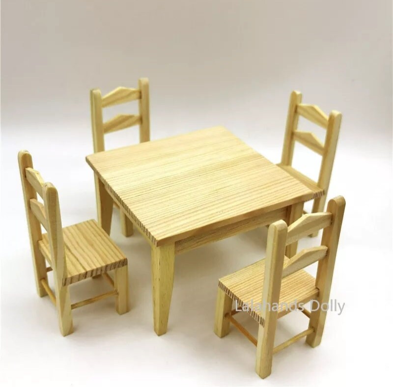 Miniature Dining Table and Chair for Dollhouse Miniature and - Etsy