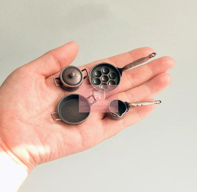 Real Miniature Cooking Pan Set 1:12 for Real Tiny Cooking - Etsy