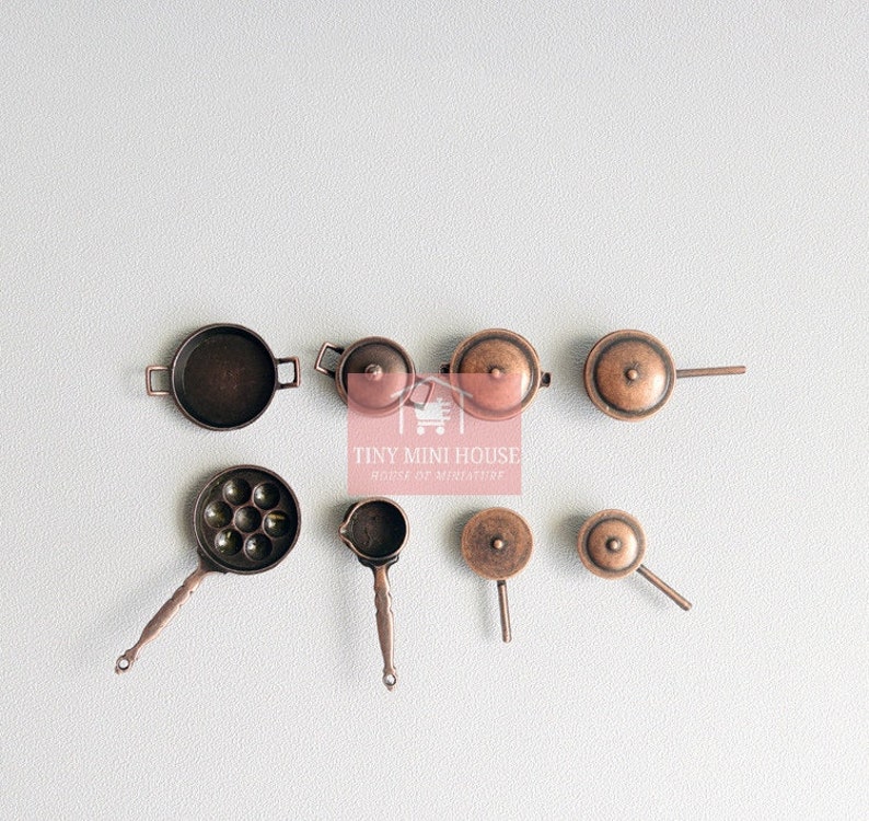 Real Miniature Cooking Pan Set 1:12 for Real Tiny Cooking - Etsy