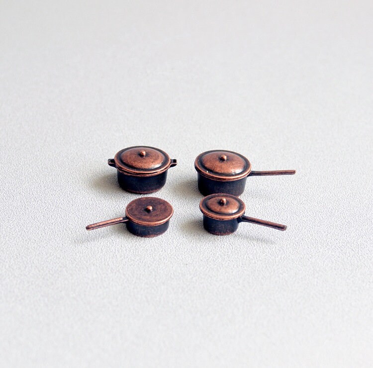 Real Miniature Cooking Pan Set 1:12 for Real Tiny Cooking - Etsy