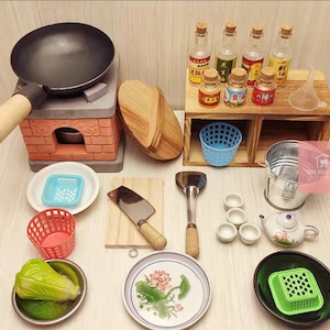Real Miniature Kitchen Set: Tiny Food Cooking, Cookware Included - Etsy