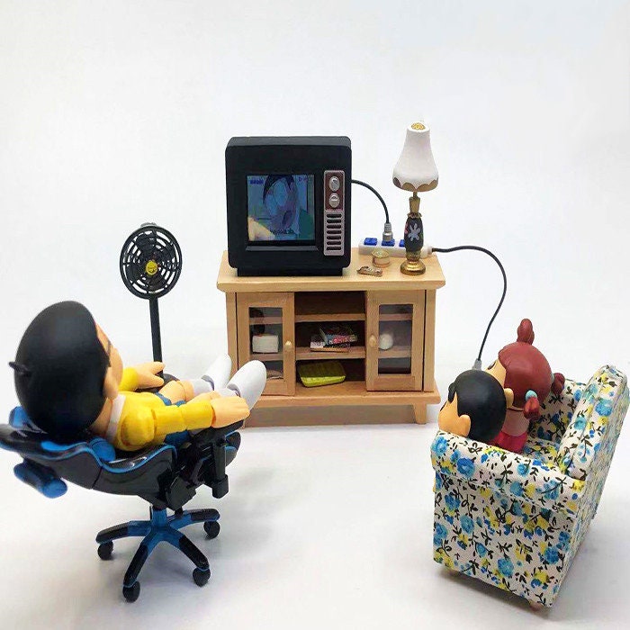 Real Working Miniature Retro Television TV and Cabinet Can - Etsy