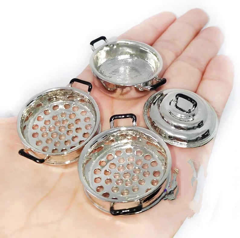 Real Miniature Cooking Steamer Pot 1:12 for Real Cook Mini Food or ...