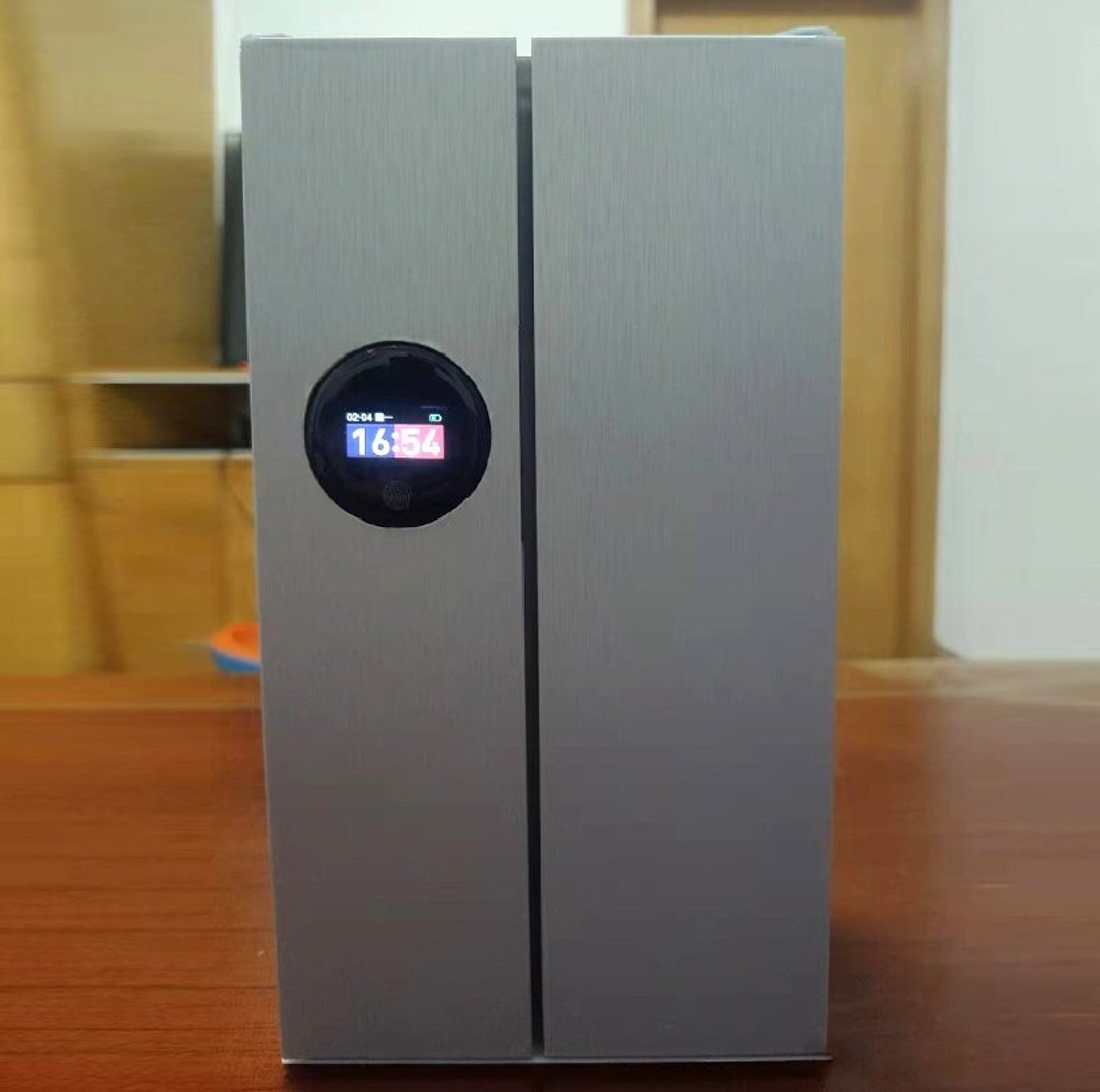 Working Miniature Double Door Fridge With Cooler & Light, 1:12 Scale ...
