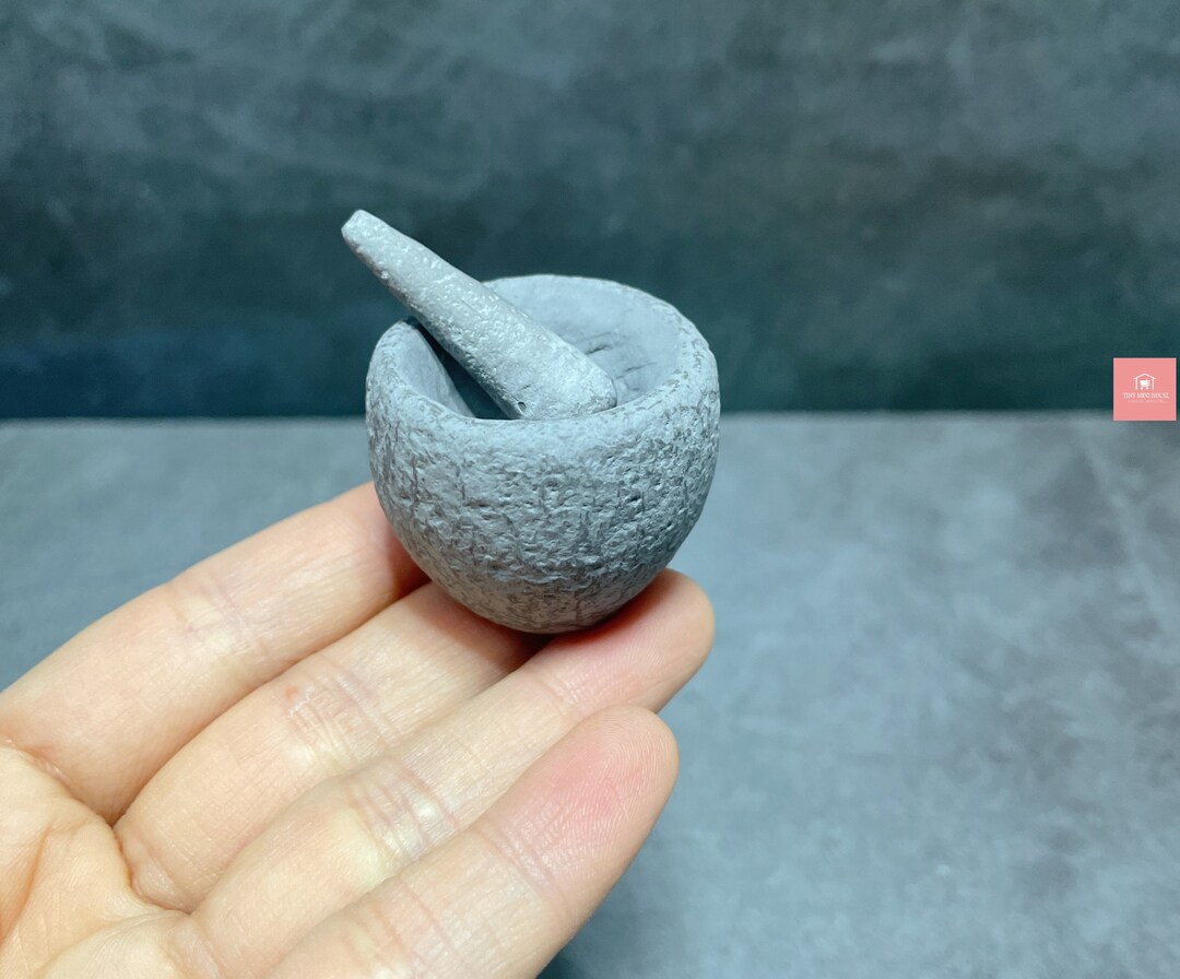 Real Miniature Mortar and Pestle One Set for Cook Real Tiny Food and ...