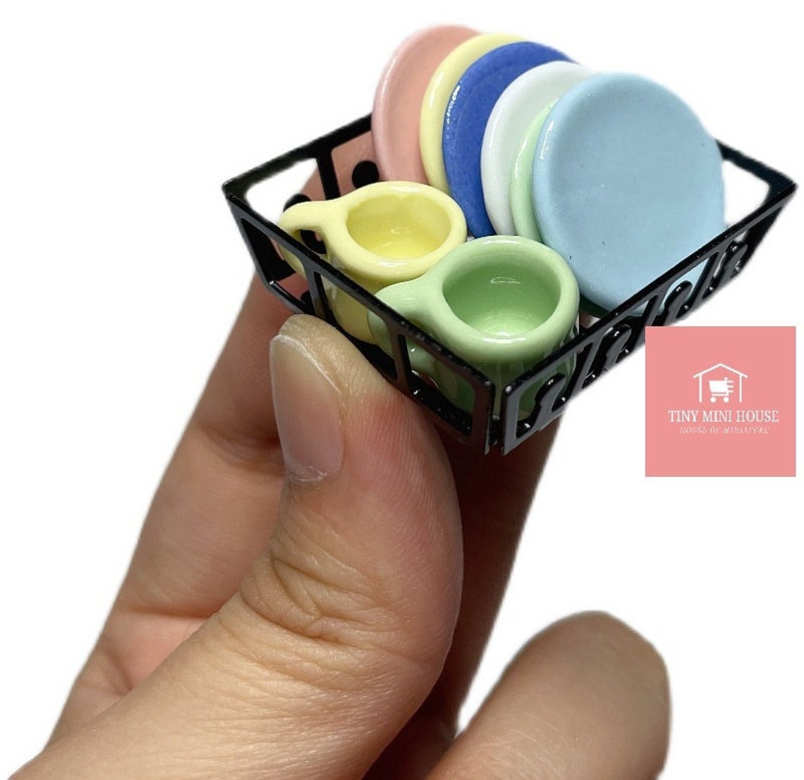 Real Miniature Cooking: Mini Plate Mug Rack Set for You Tiny - Etsy